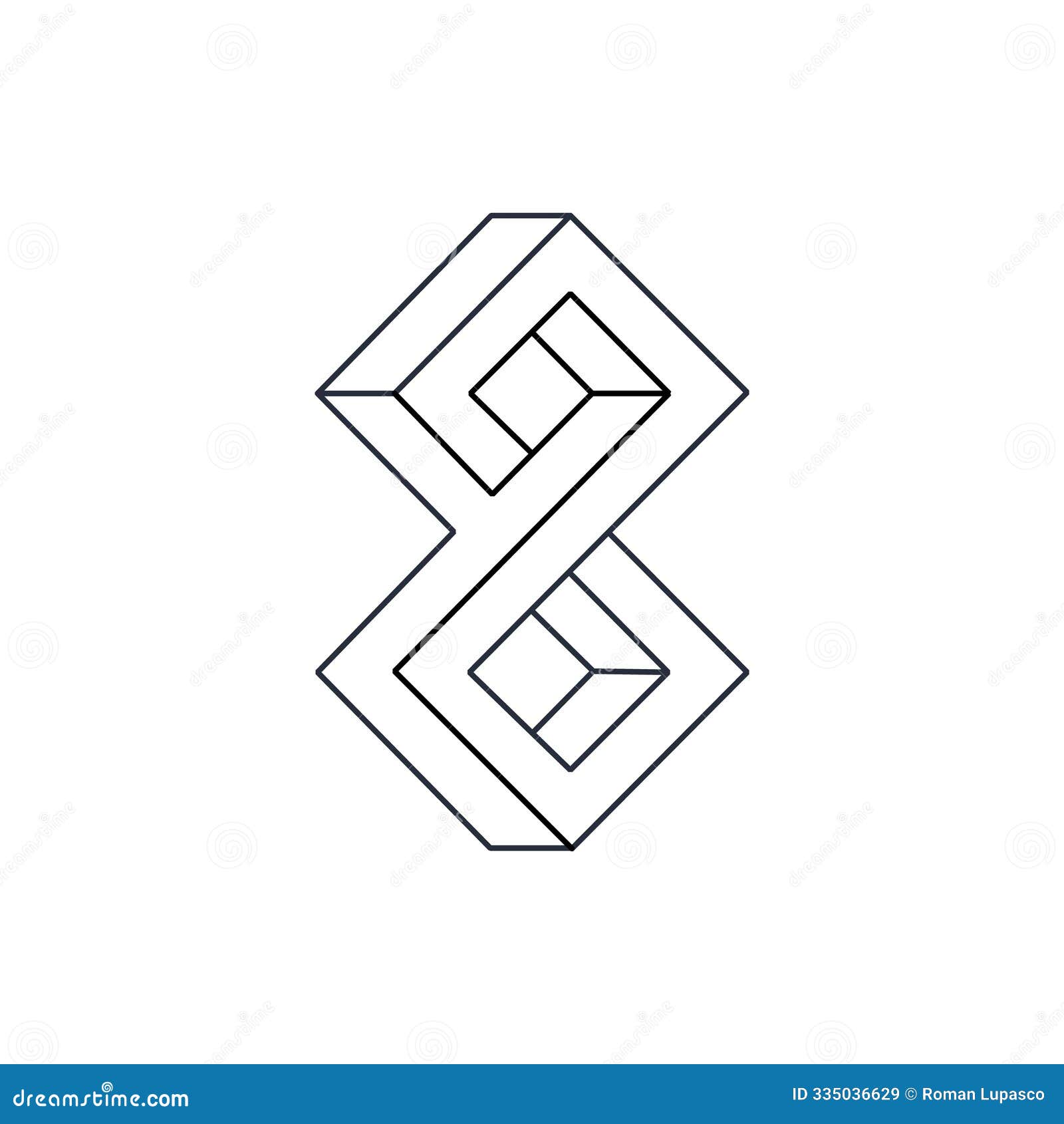 Optical Illusion, Unreal Geometric Element. Impossible Abstract Linear ...