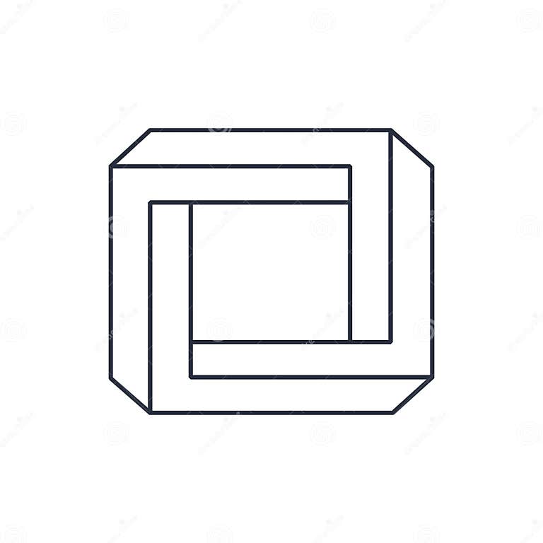Optical Illusion, Unreal Geometric Element. Impossible Abstract Linear ...