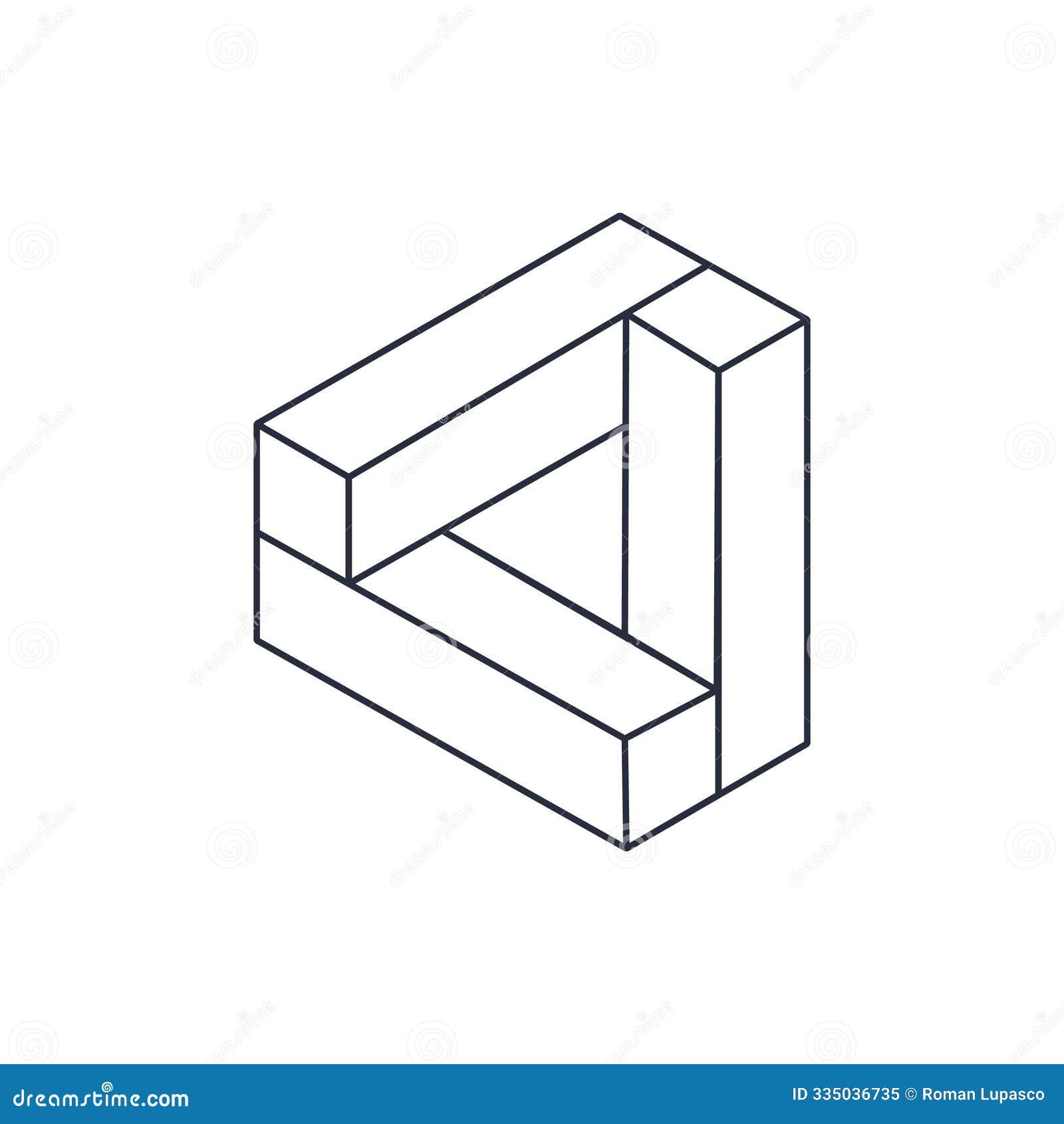 Optical Illusion, Unreal Geometric Element. Impossible Abstract Linear ...