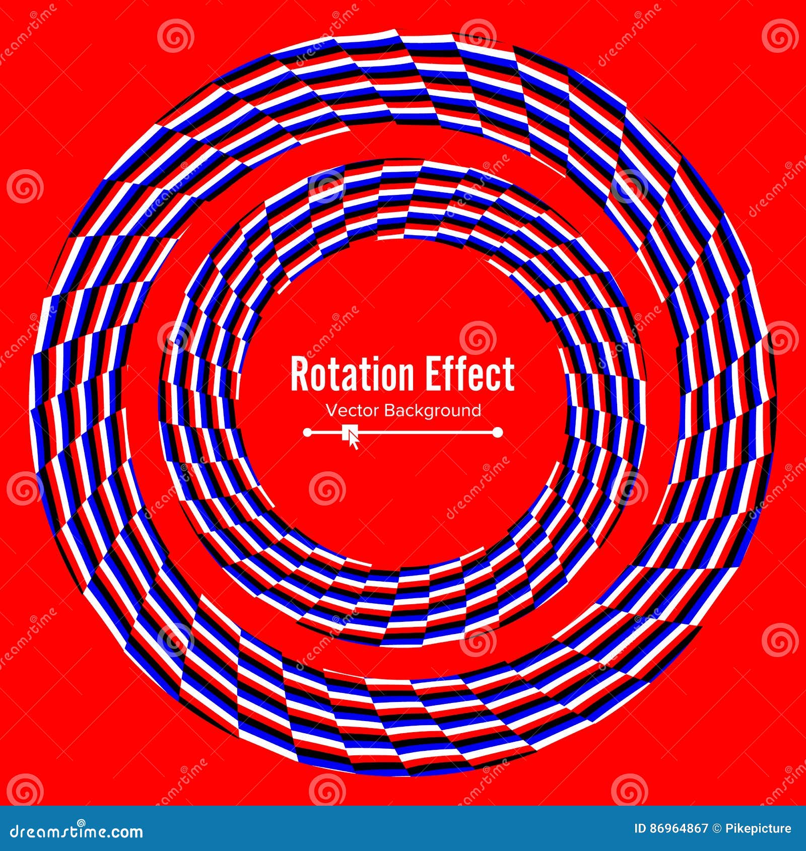 Optical Illusion. Vector 3d Art. Rotation Dynamic Effect. Spin Cycle ...