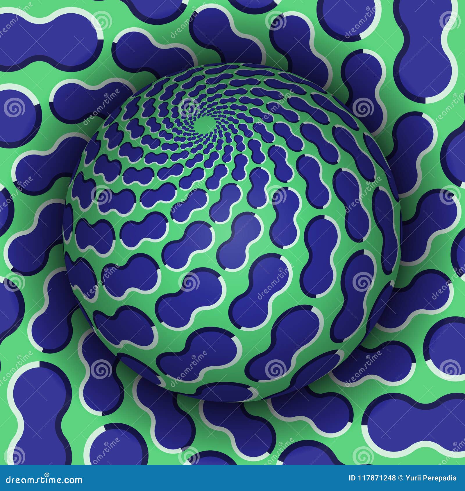 Optical Illusion Vector Illustration. Sphere Soaring Above the Hole ...