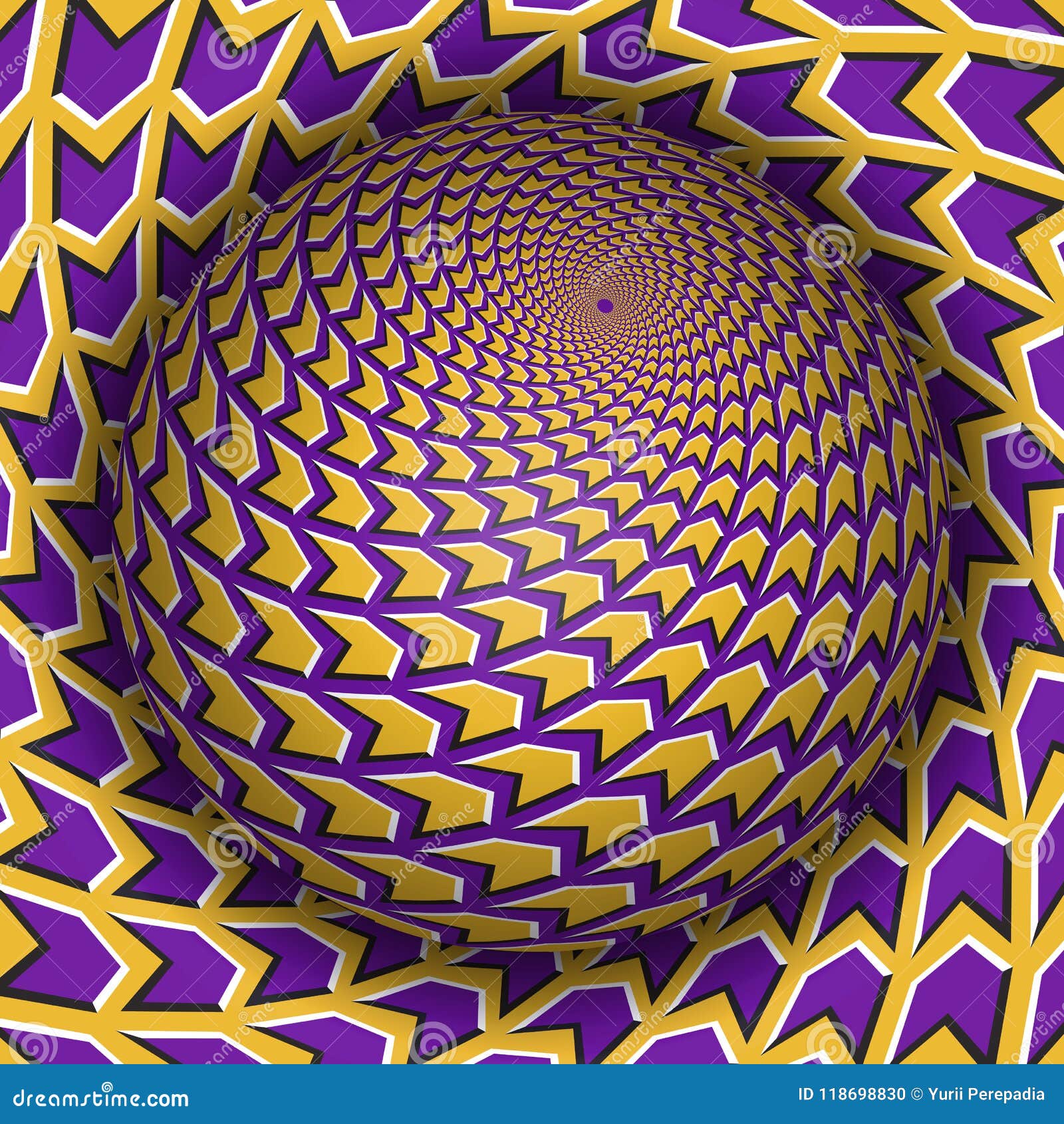 Optical Illusion Vector Illustration. Sphere Soaring Above the Surface ...
