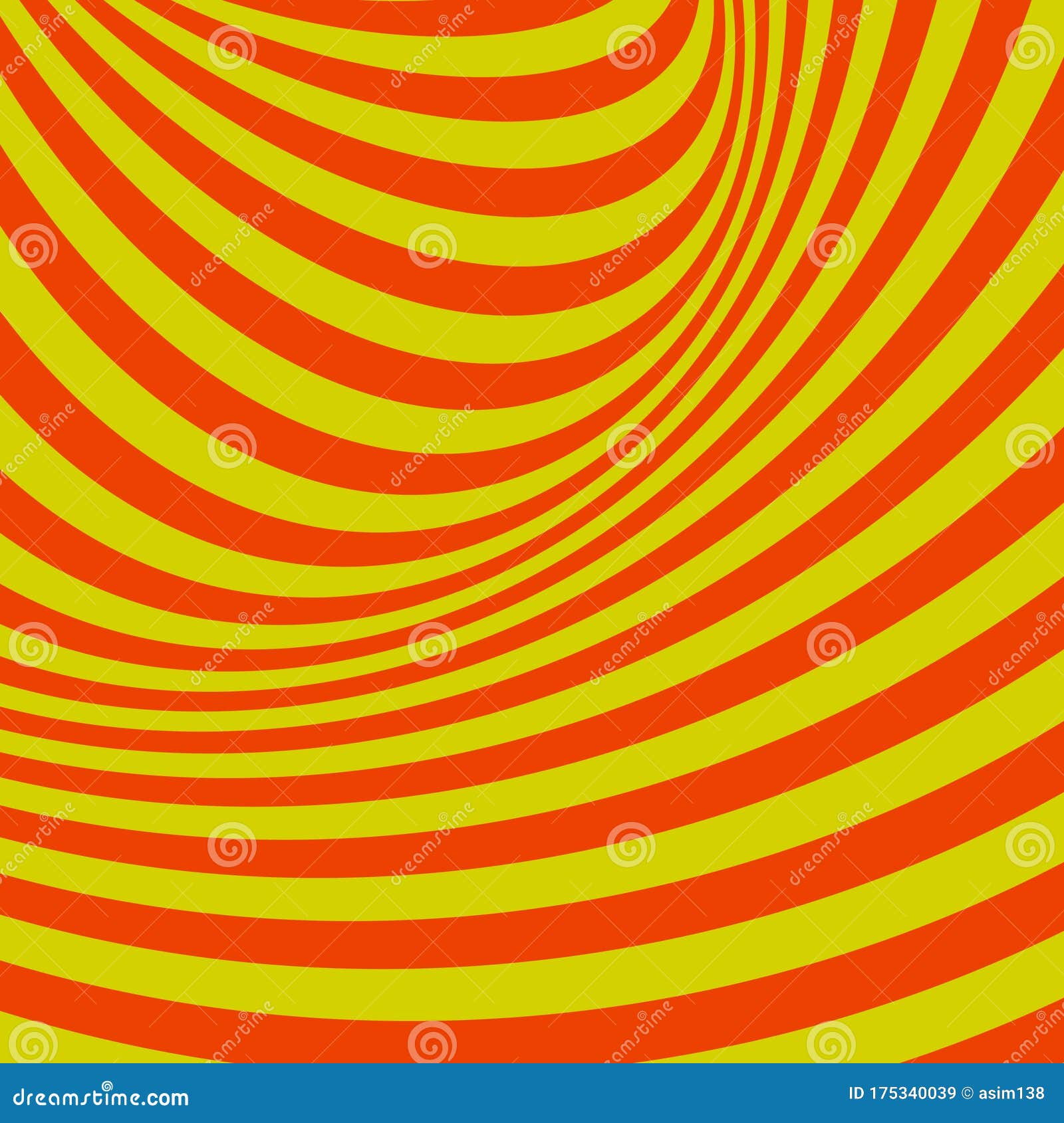 Optical Illusion Vector Pattern. Op Art Effect Modern Striped Yellow ...