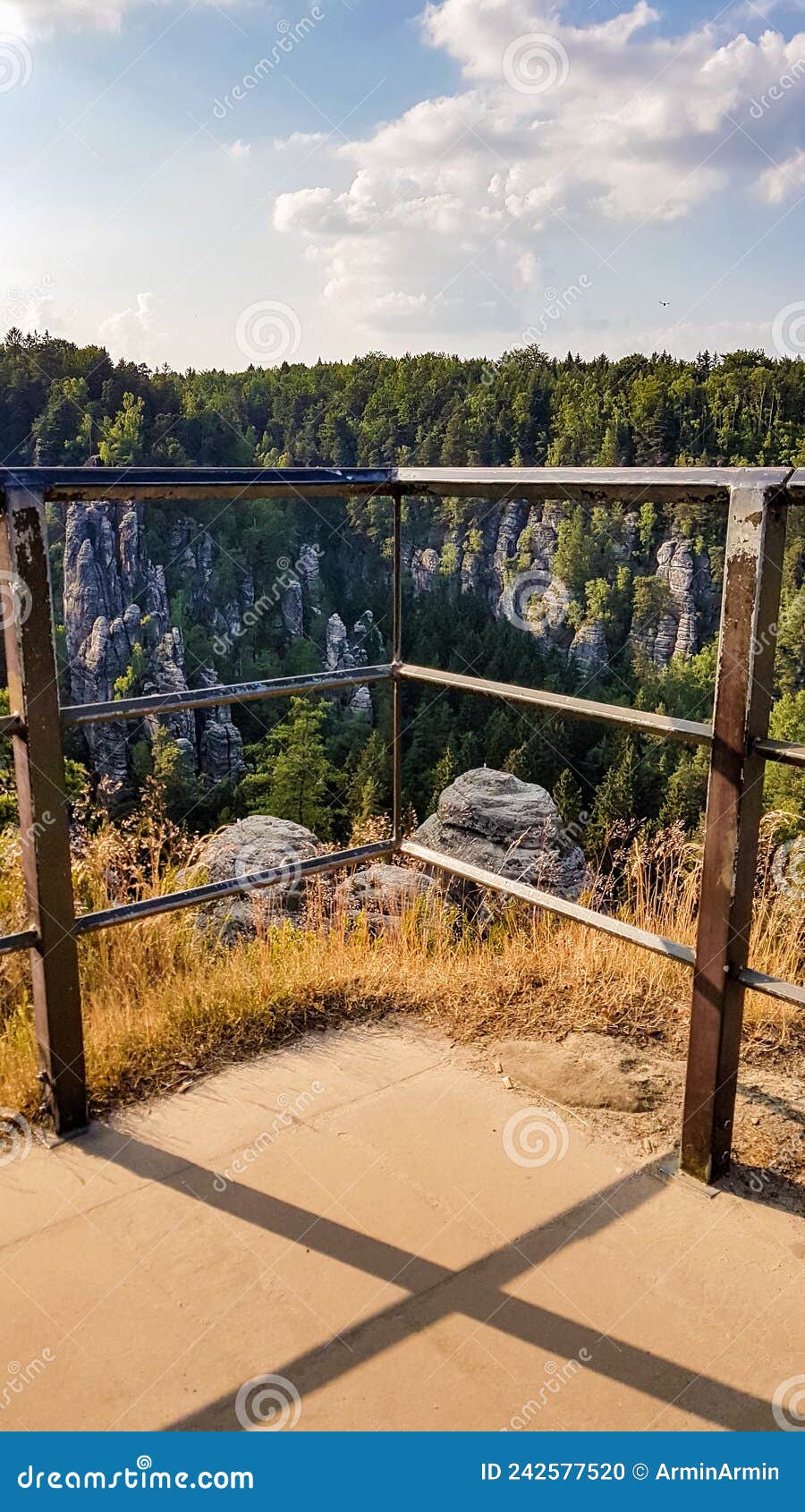 Optical Illusion at a Viewing Platform at Bastei Bridge, Saxony ...