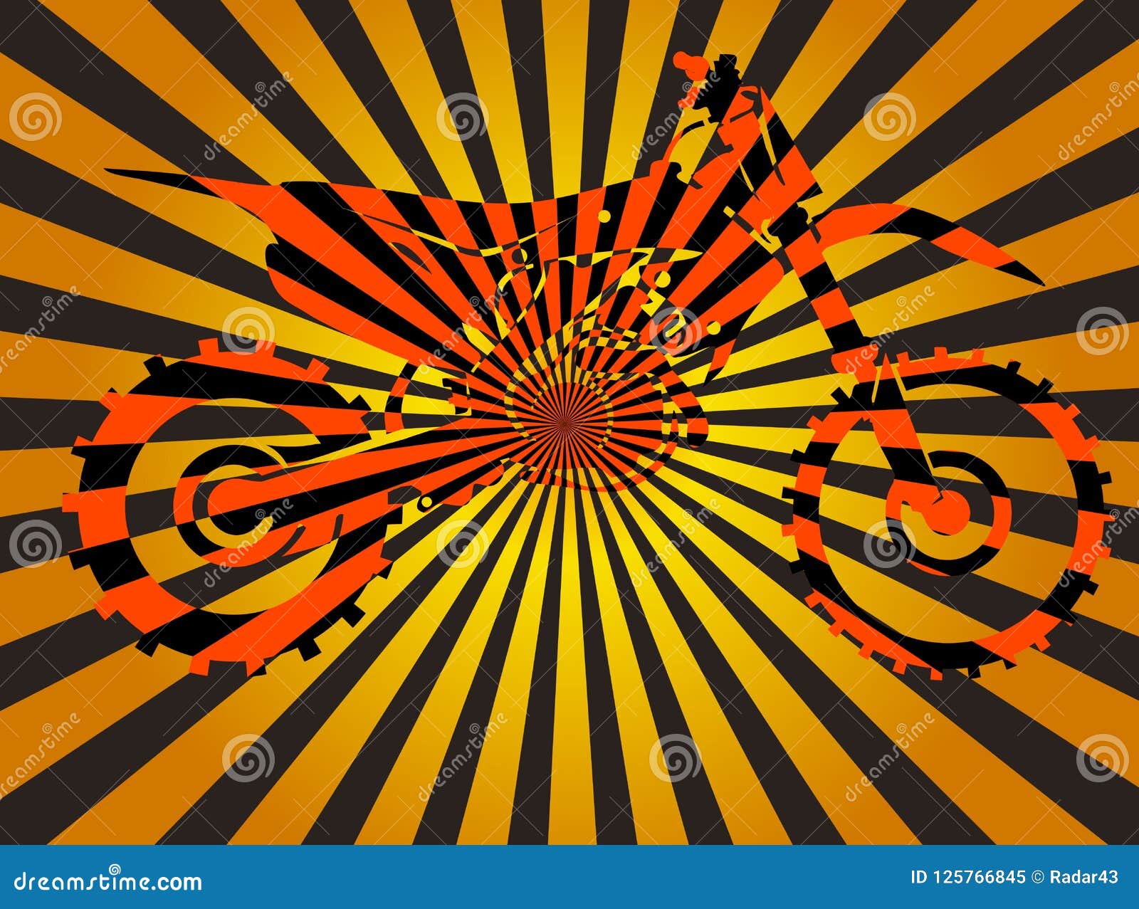 Optical Illusion of Volume with Moto Bike Vector Stock Vector ...