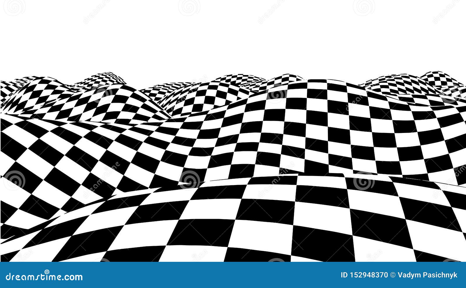 Optical Illusion Wave. Chess Waves Board. Abstract 3d Black and White ...