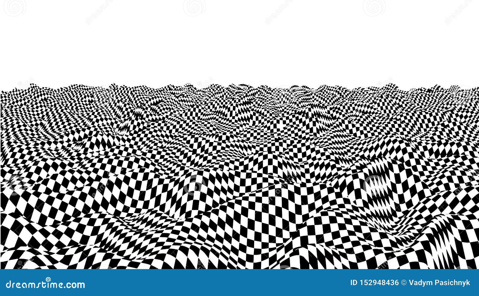 Optical Illusion Wave. Chess Waves Board. Abstract 3d Black and White ...