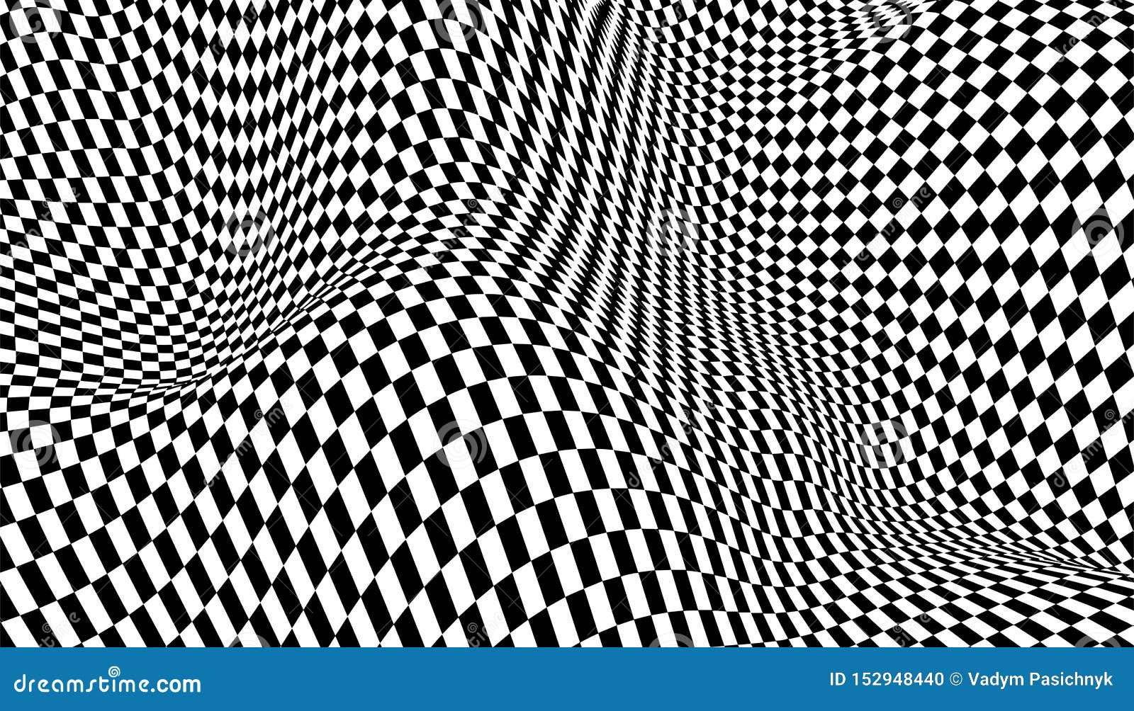 Optical Illusion Wave. Chess Waves Board. Abstract 3d Black and White ...