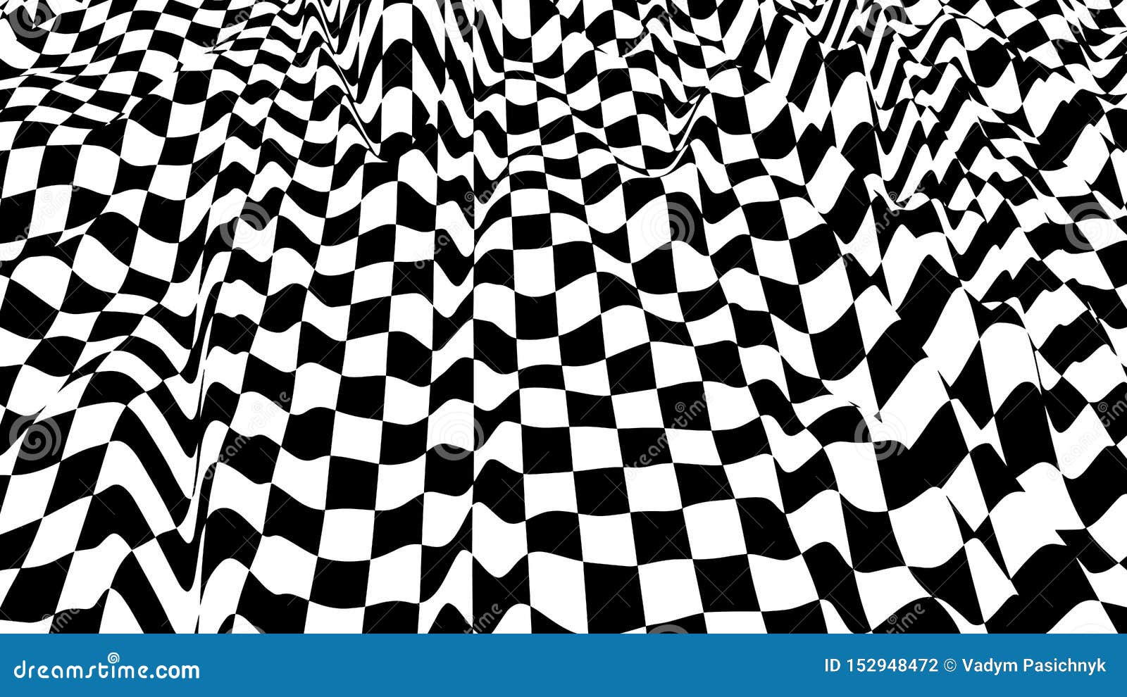 Optical Illusion Wave. Chess Waves Board. Abstract 3d Black and White ...