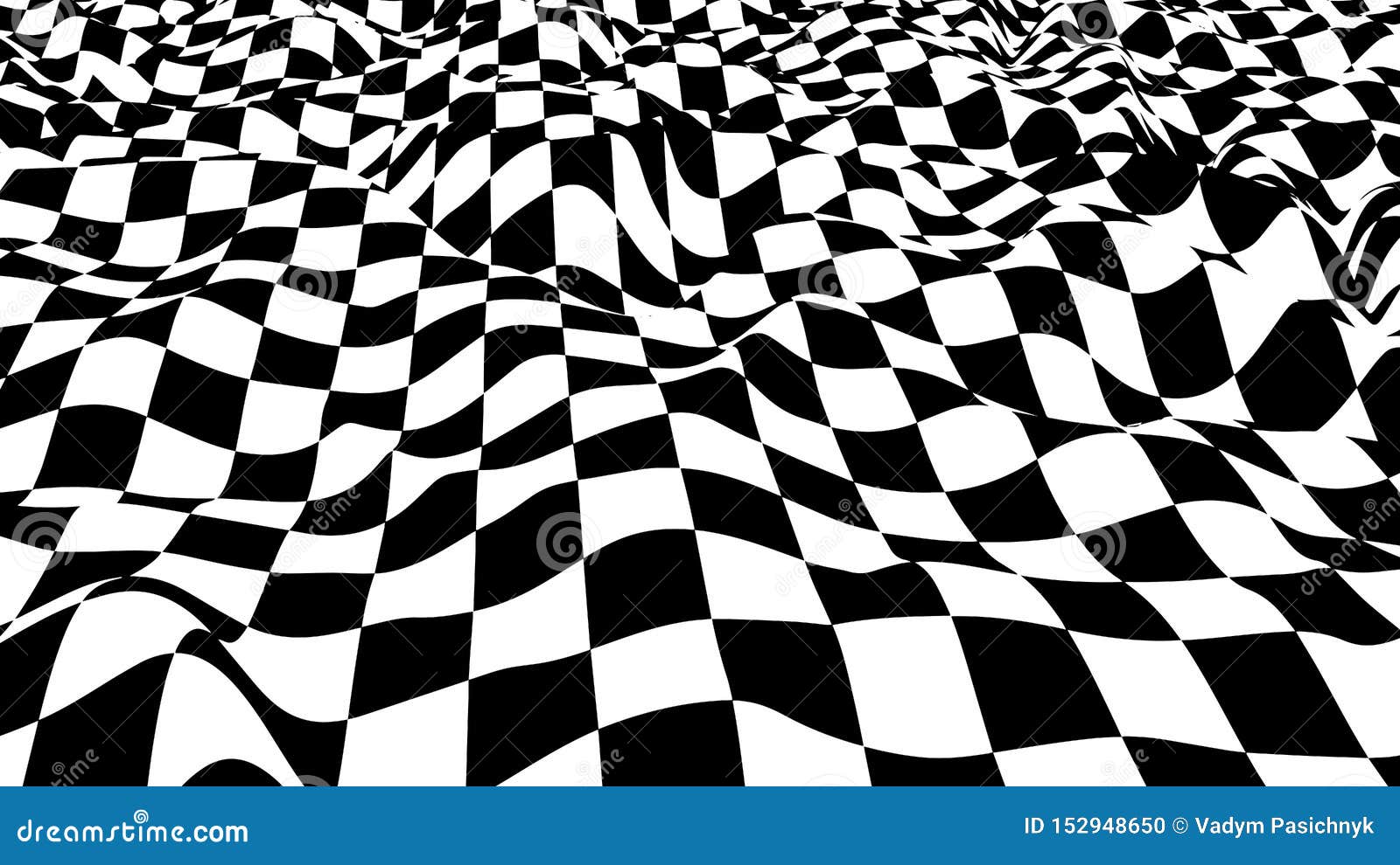 Optical Illusion Wave. Chess Waves Board. Abstract 3d Black and White ...