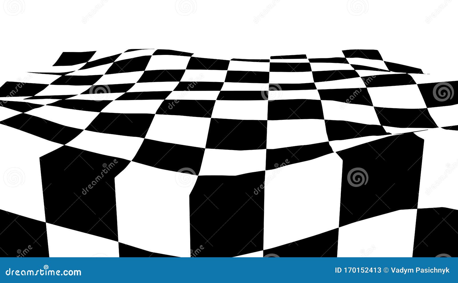 Optical Illusion Wave. Chess Waves Board. Abstract 3d Black and White ...