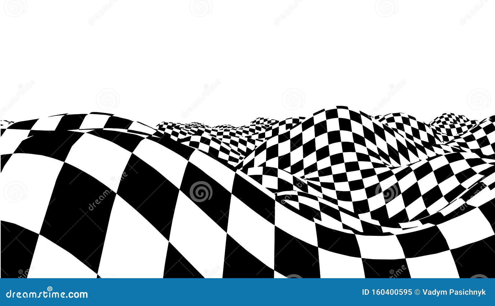 Optical Illusion Wave. Chess Waves Board. Abstract 3d Black and White ...
