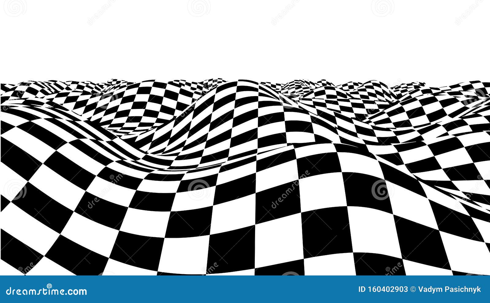 Optical Illusion Wave. Chess Waves Board. Abstract 3d Black and White ...