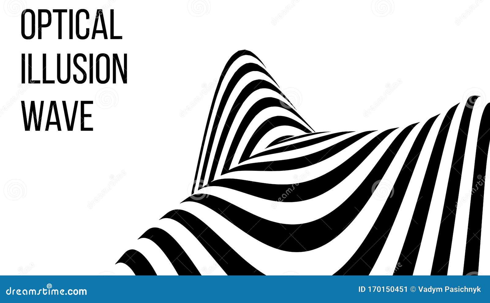 Optical Illusion Wave. Optical Effect Mobius Wave. Vector Illustration ...