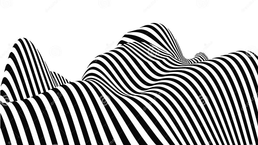 Optical Illusion Wave. Optical Effect Mobius Wave. Vector Illustration ...