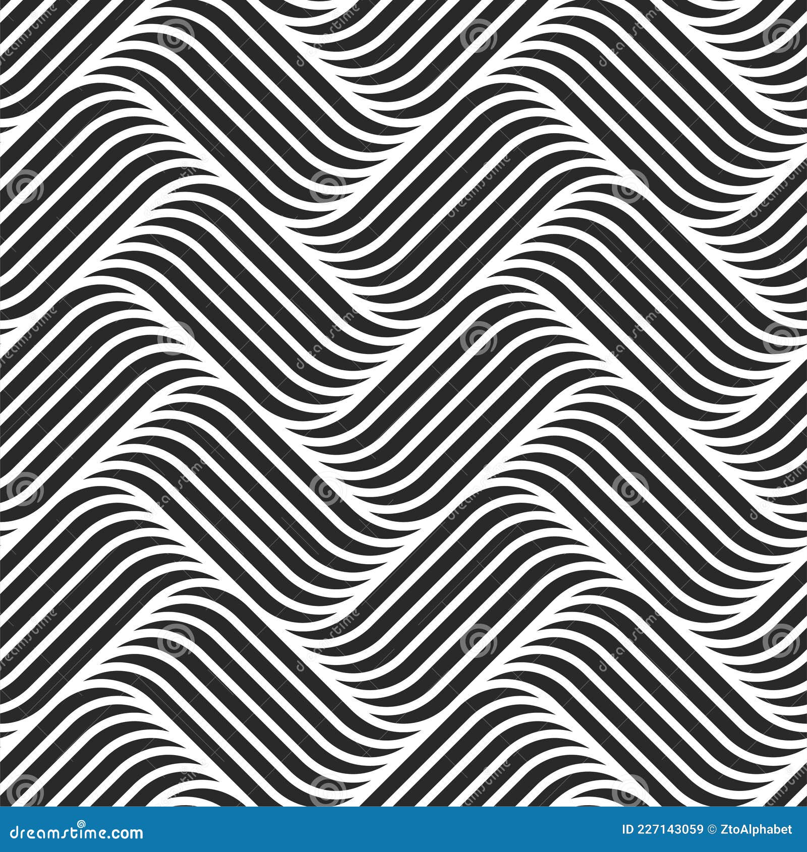 Optical Illusion Waves Art Seamless Pattern Stock Vector - Illustration ...