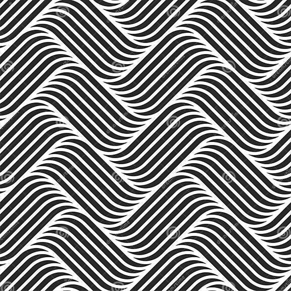 Optical Illusion Waves Art Seamless Pattern Stock Vector - Illustration ...