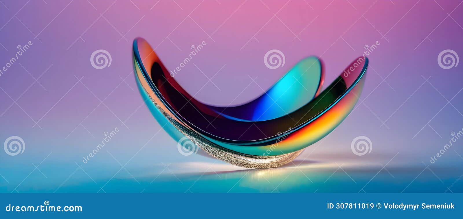 Optical Illusions Loop Strip Chrome Holo Mobius Wave in Abstract Design ...