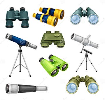 Optical Instruments for Viewing Distant Objects Set. Telescope ...
