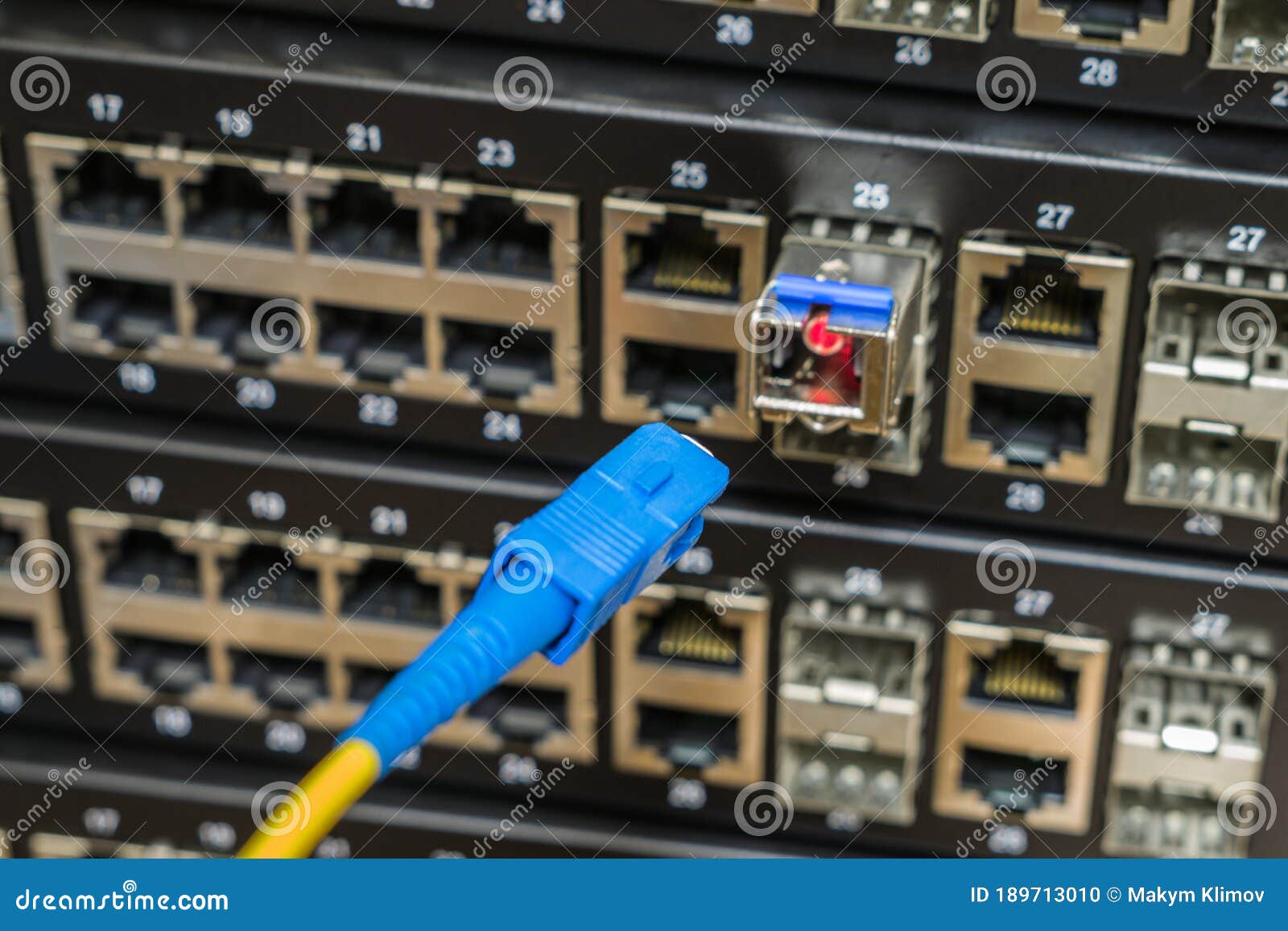 Optical Internet Wire is Near the Switch Module Stock Photo - Image of ...
