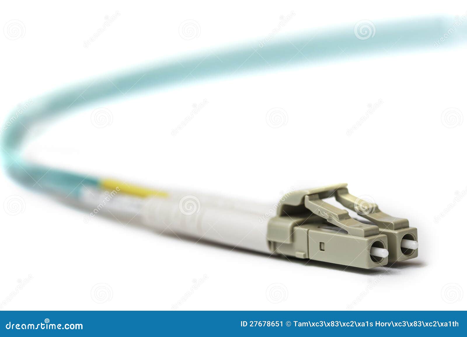 Optical LC Patch Cord with White Connector Stock Image - Image of ...