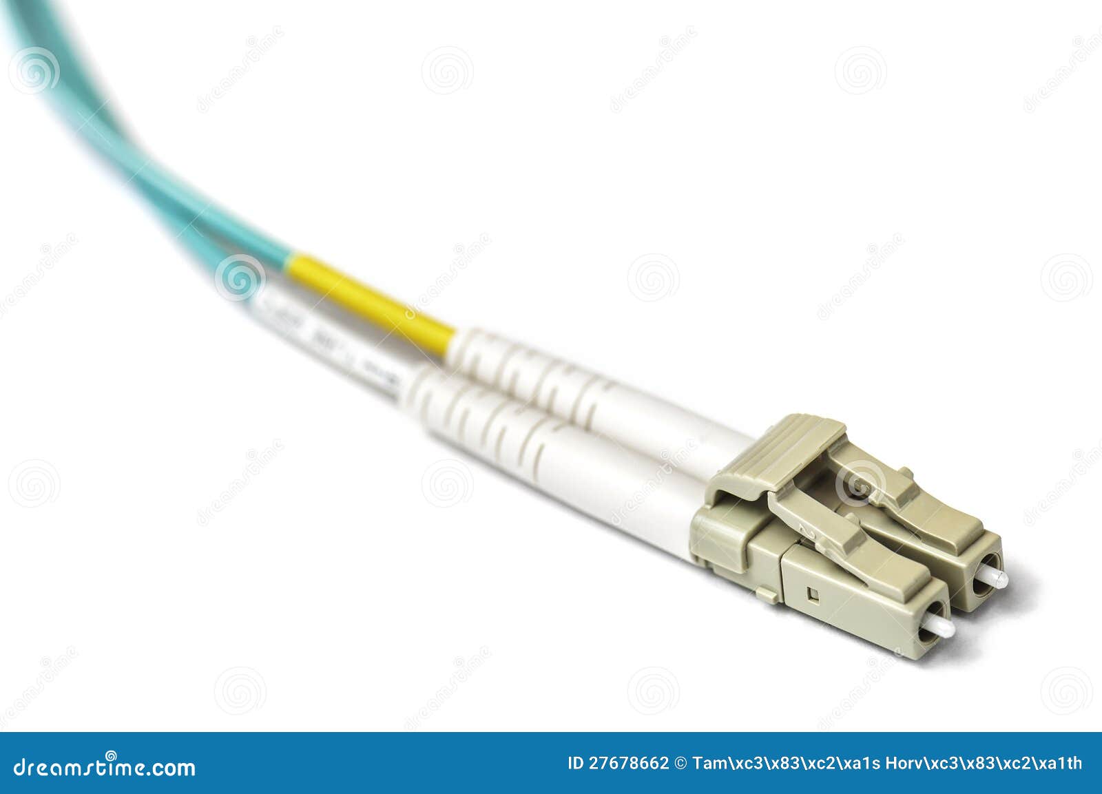 Optical LC Patch Cord with White Connector Stock Photo - Image of ...