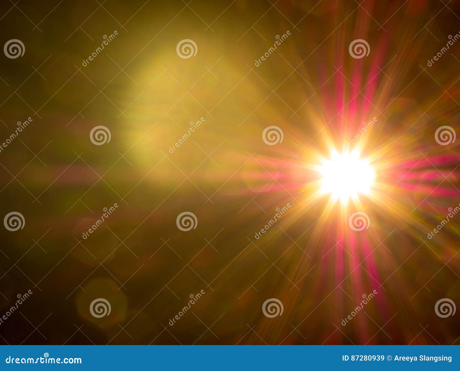 Optical Lens Flare in the Dark from the Light Source Stock Image ...