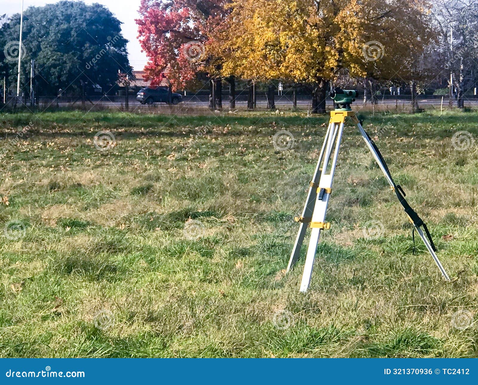 Optical Level for Measuring the Levels of a Terrain Stock Photo - Image ...