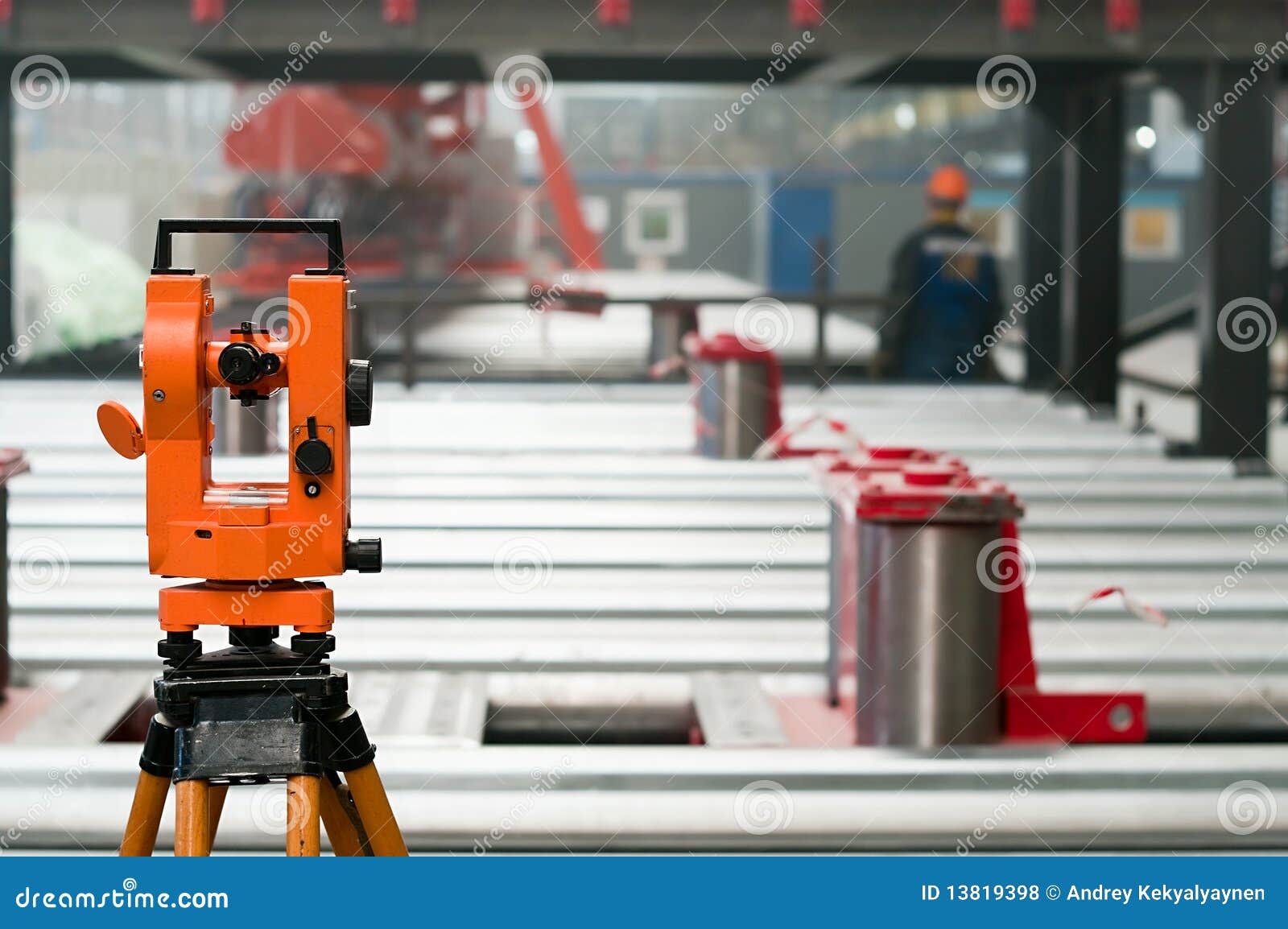 Optical level at mill stock photo. Image of factory, engineer - 13819398