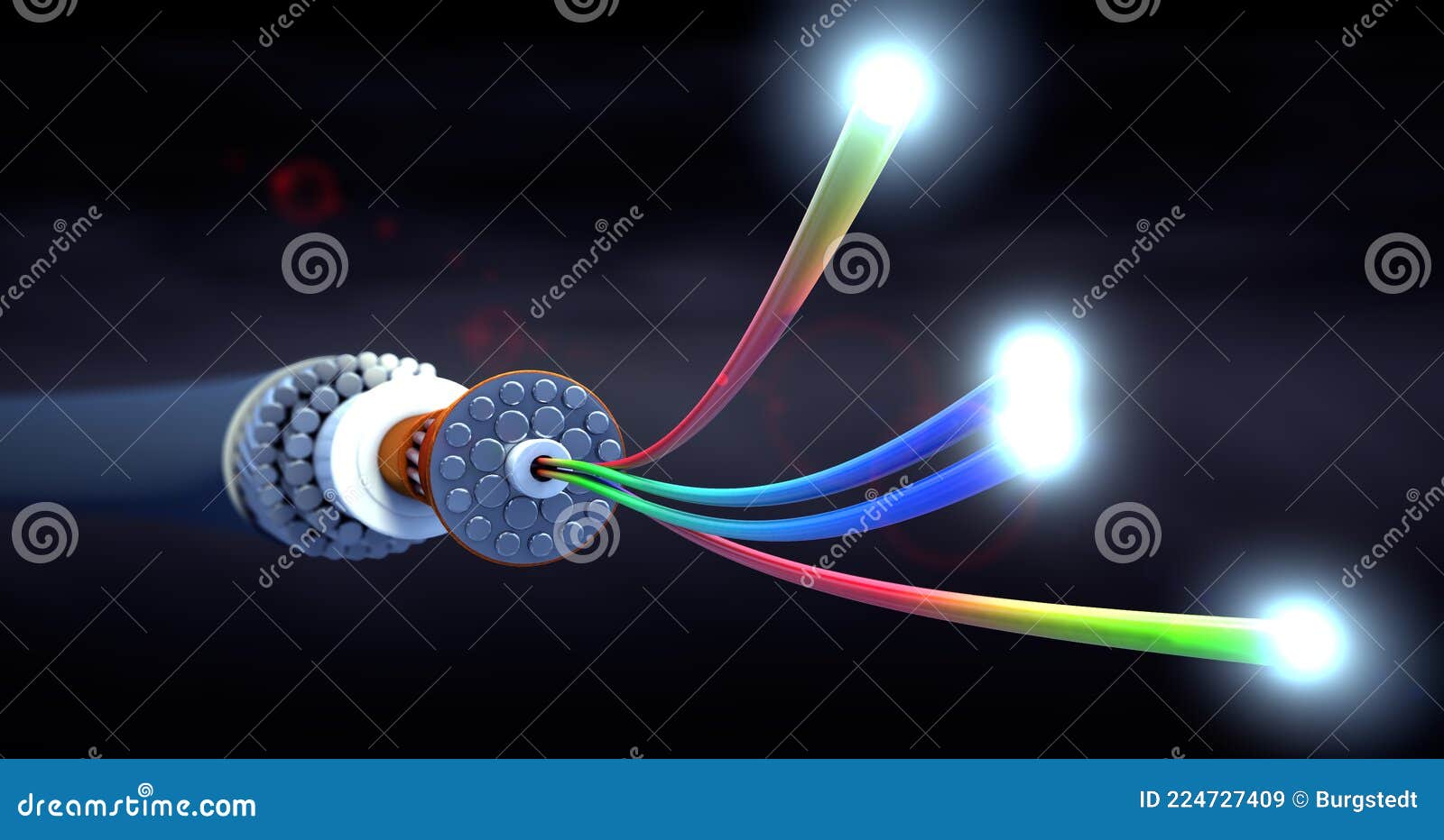 Optical Light Guide Cable For Fiber-optic Communication Stock ...
