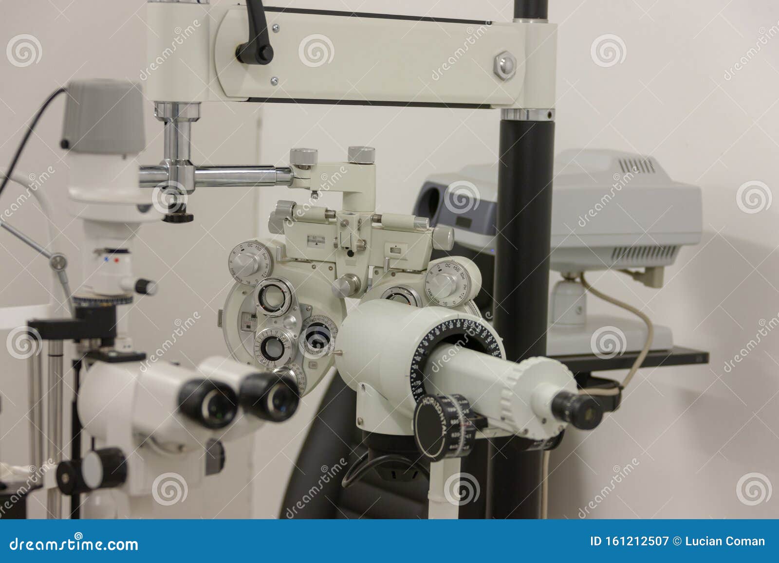 Optical Machines, Eye Testing Stock Image - Image of measure, device ...