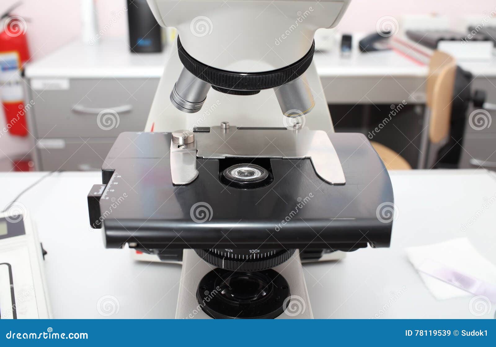 Optical Microscope in Hospital Laboratory Stock Image - Image of ...