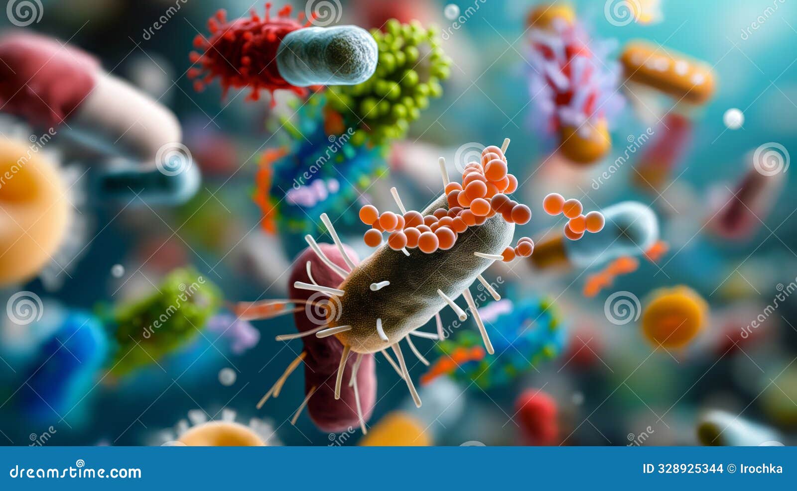 Optical Microscope Photograph Capturing Vibrant and Detailed Microbial ...