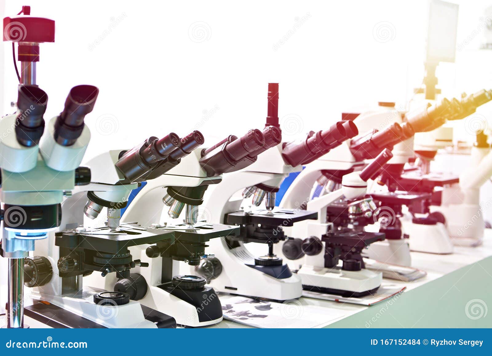 Optical Microscopes in Store Stock Photo - Image of study, macro: 167152484