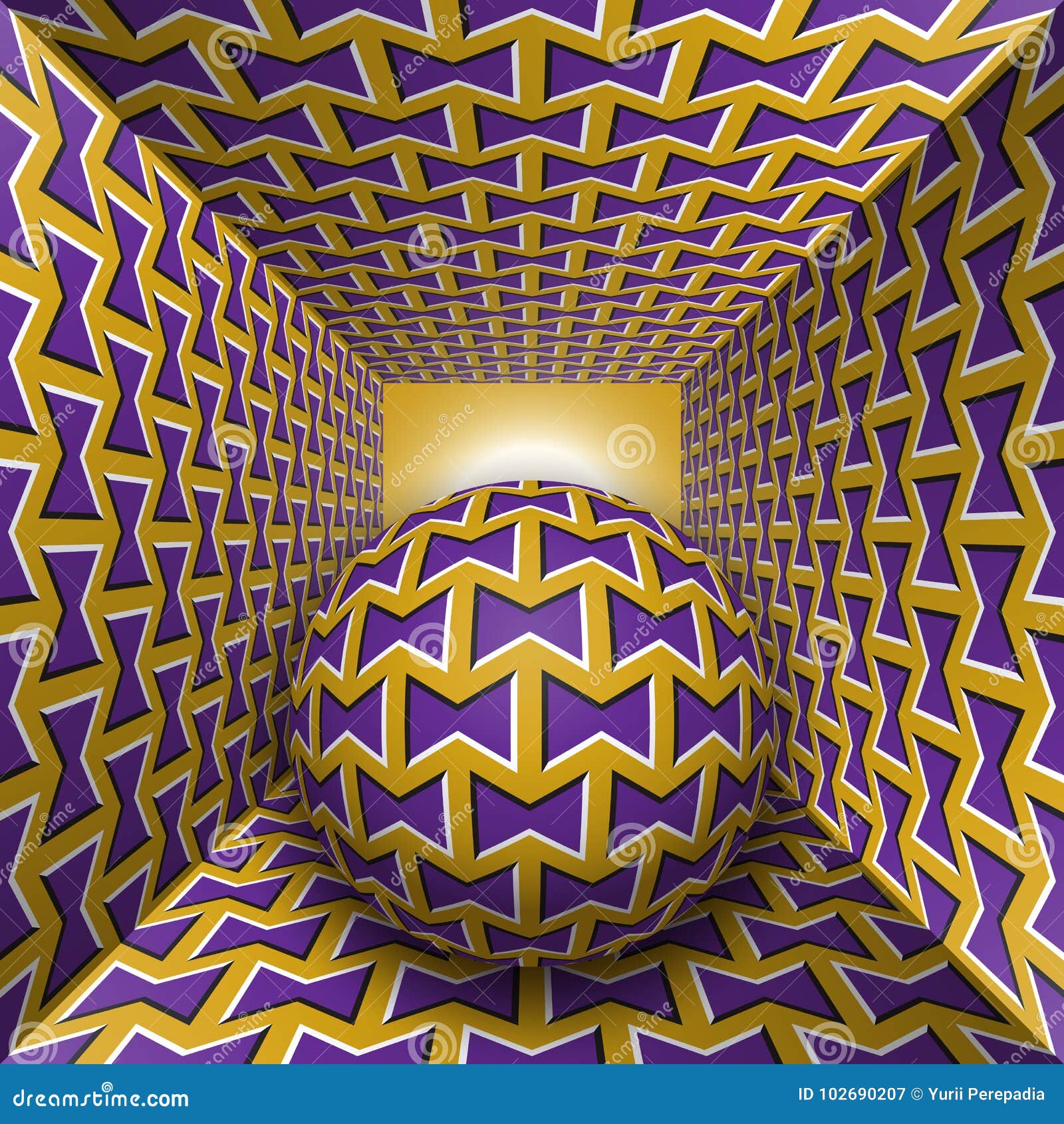 Optical Motion Illusion Illustration. a Sphere are Moving through ...