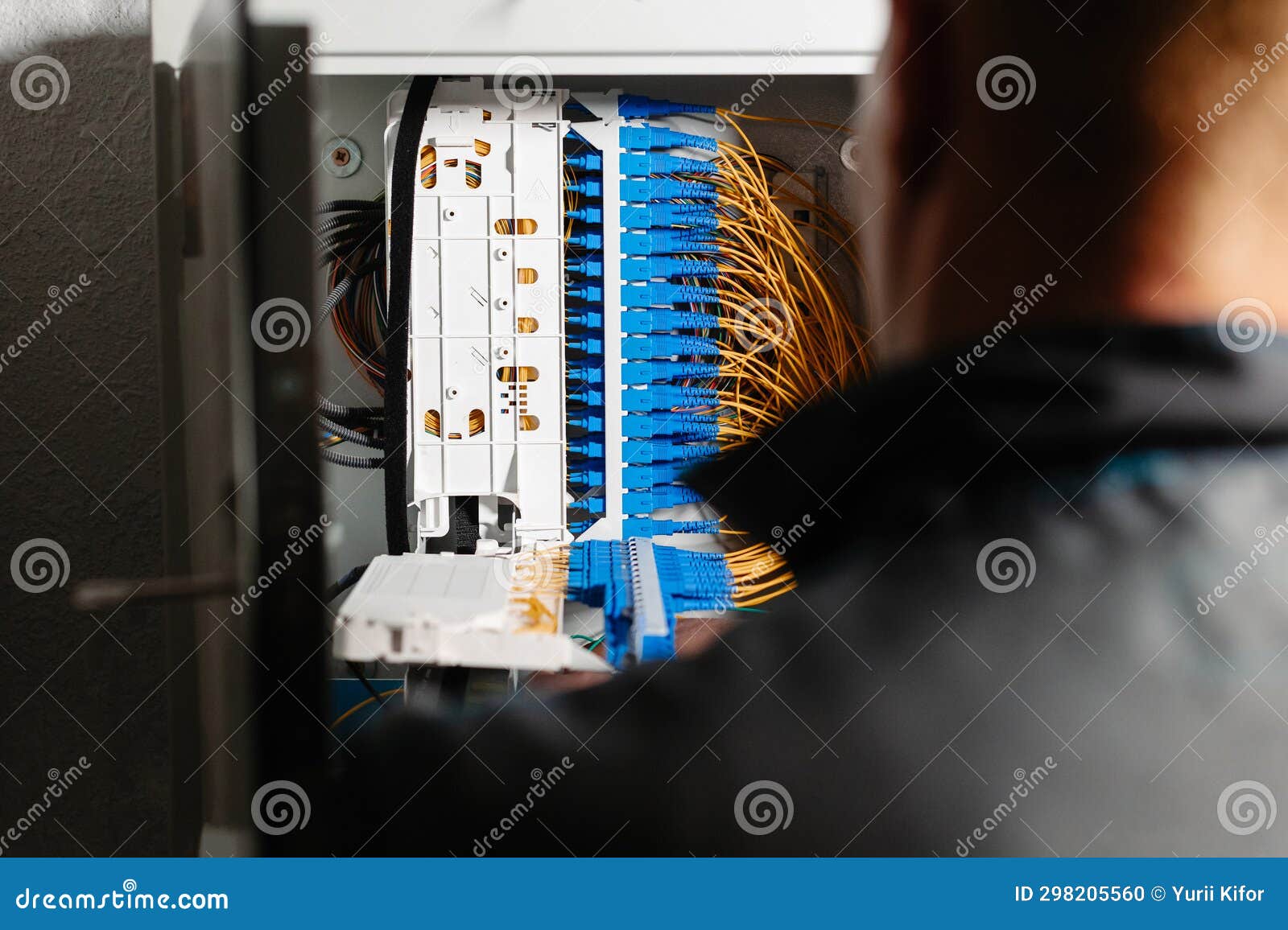 Optical Network Infrastructure: Fiber Optic Cable and Server Stock ...