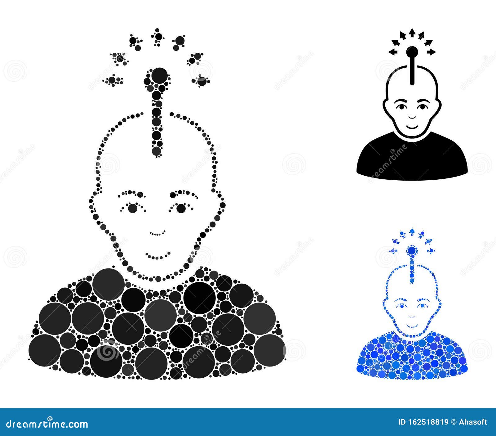 Optical Neural Interface Mosaic Icon of Round Dots Stock Vector ...