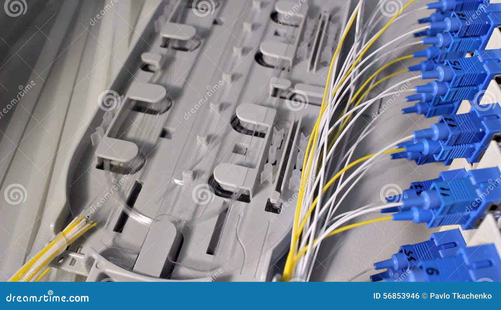 Optical Patch Panels and Boxes for Welding ODF Stock Footage - Video of ...