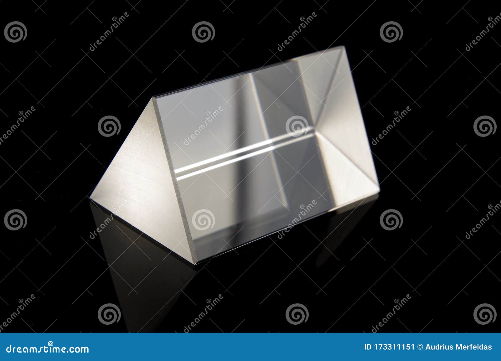 Optical Prism for Experiments Isolated on the Black Background Stock ...