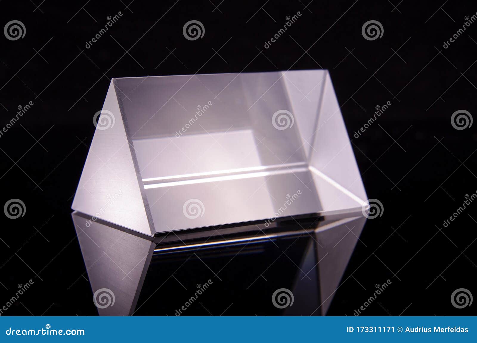 Optical Prism for Experiments Isolated on the Black Background Stock ...