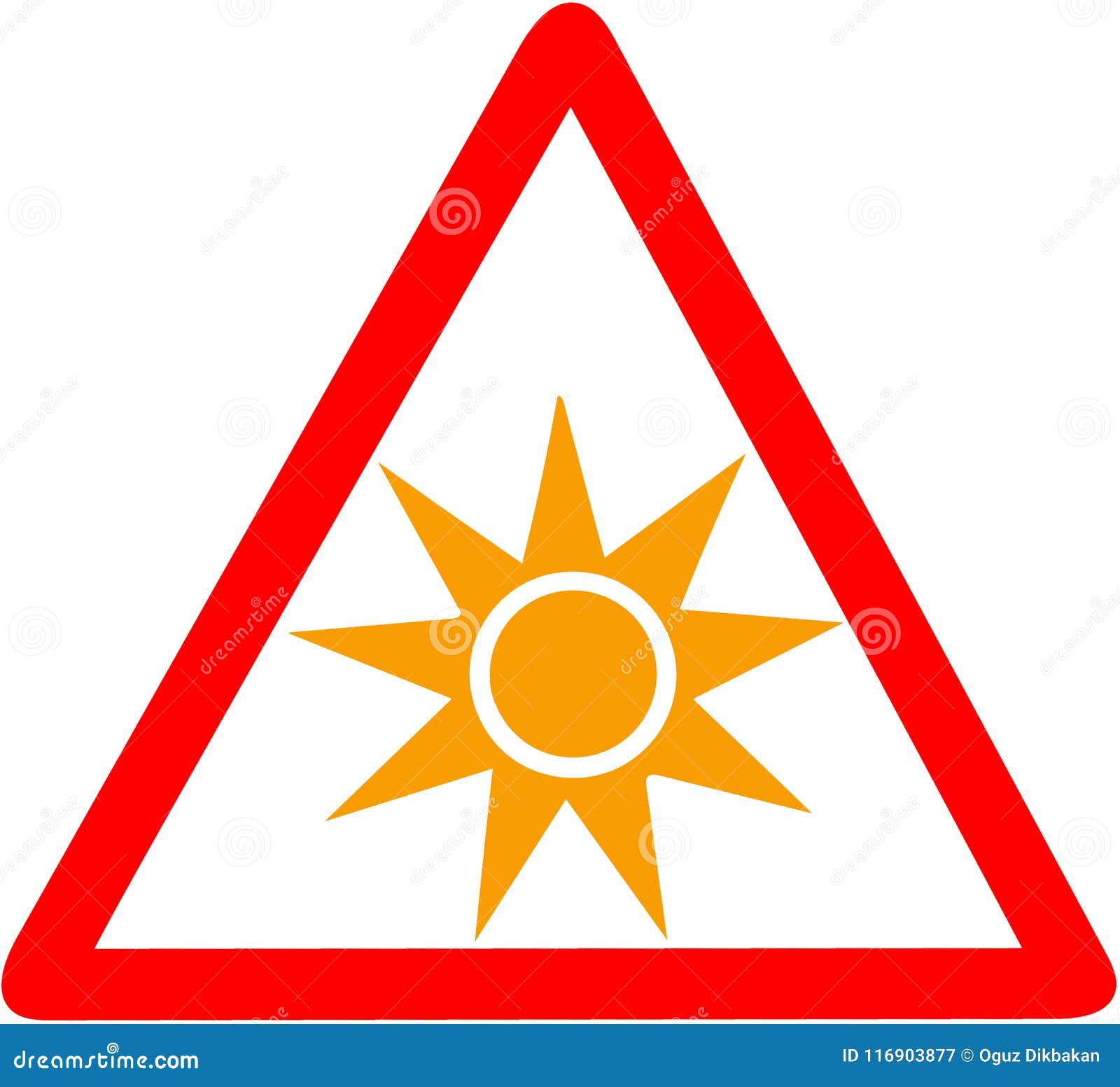 Optical Radiation Warning Red Triangular Caution Road Sign Isolated on ... Optical Radiation Warning Red Triangular Caution Road Sign Isolated on ...
