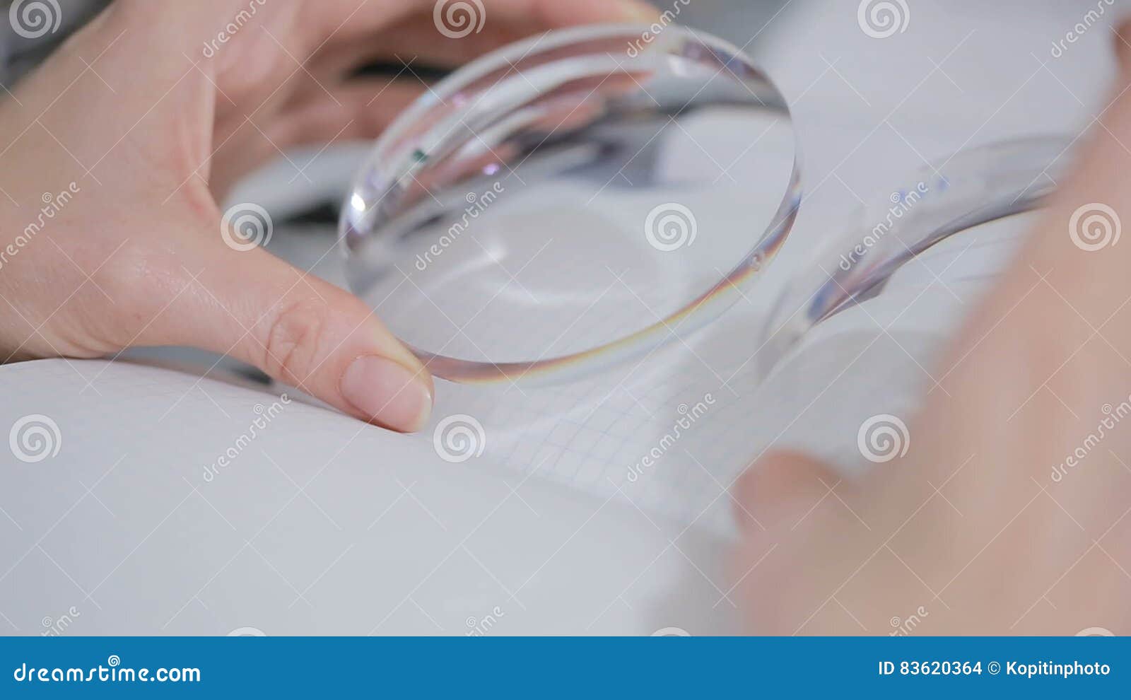 Optical Round Lens in Female Hands. Inspection Stock Footage - Video of ...