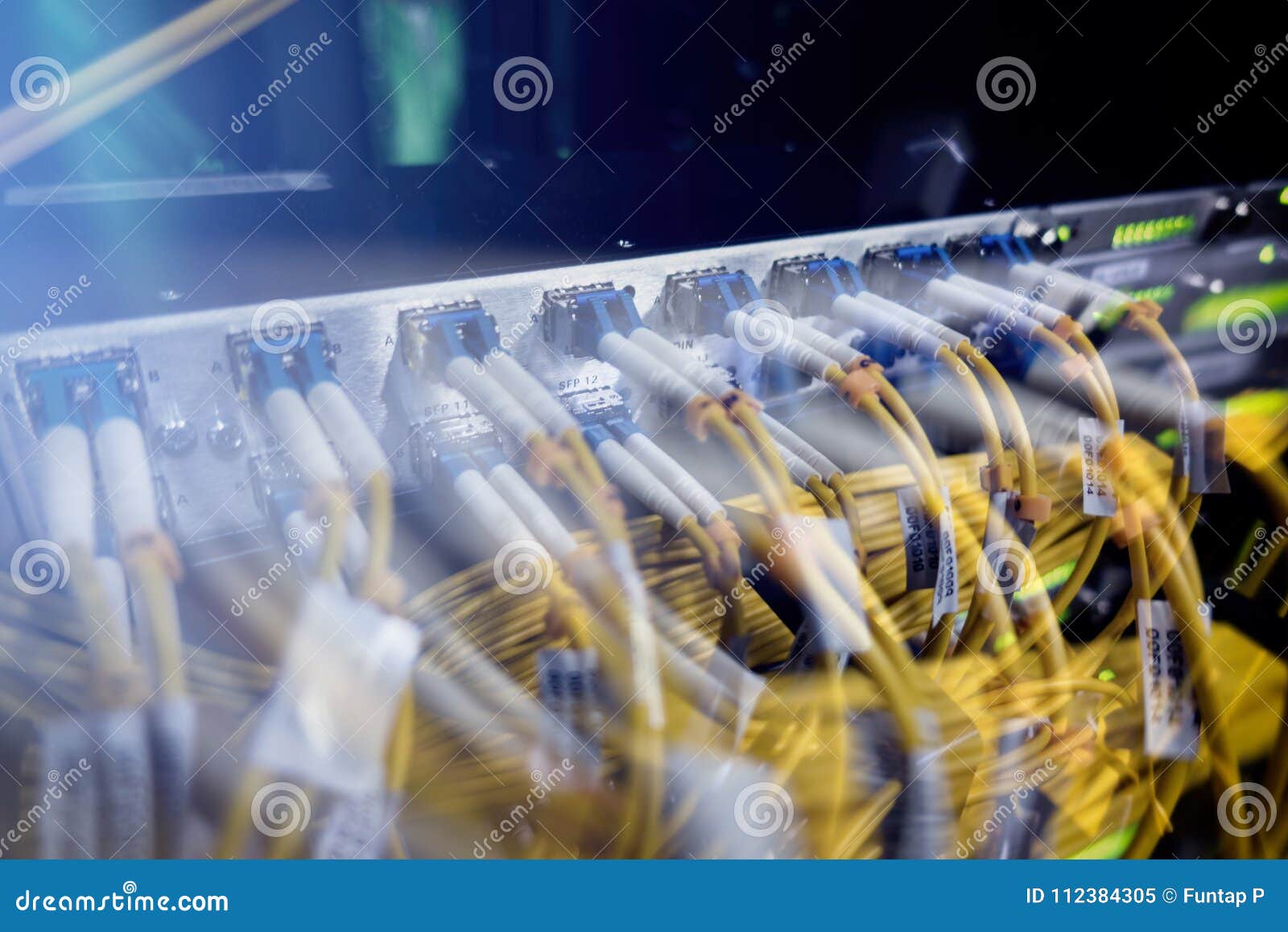 Optical Server. Commutator. Flashing Lights. Optical Fiber. Audio ...