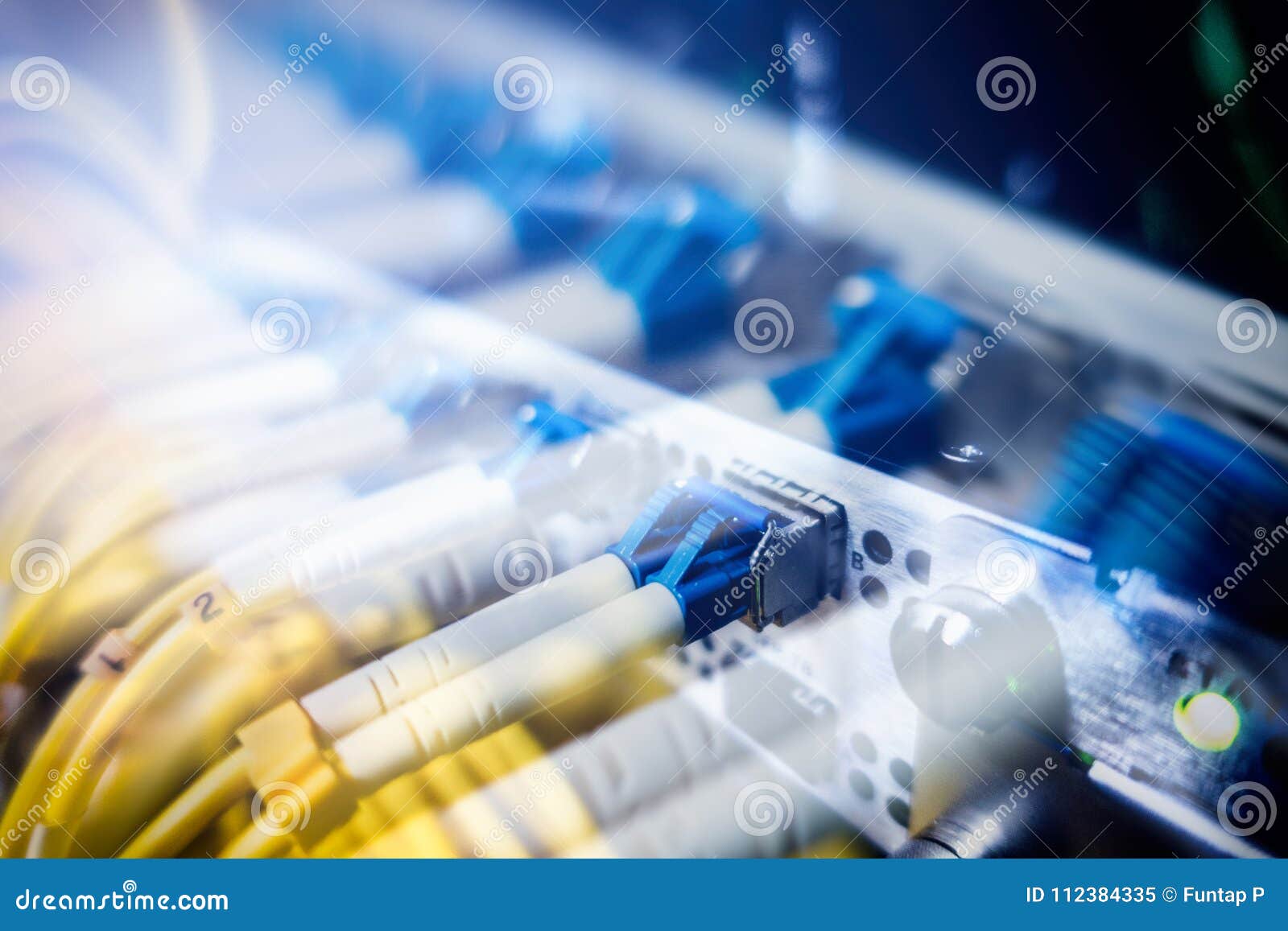 Optical Server. Commutator. Flashing Lights. Optical Fiber. Audio ...