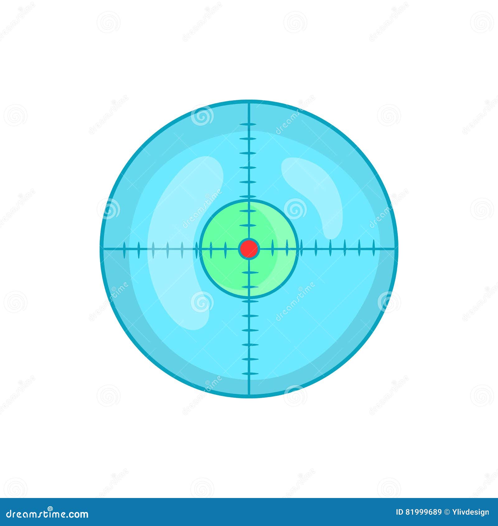 Optical Sight Icon in Cartoon Style Stock Vector - Illustration of ...