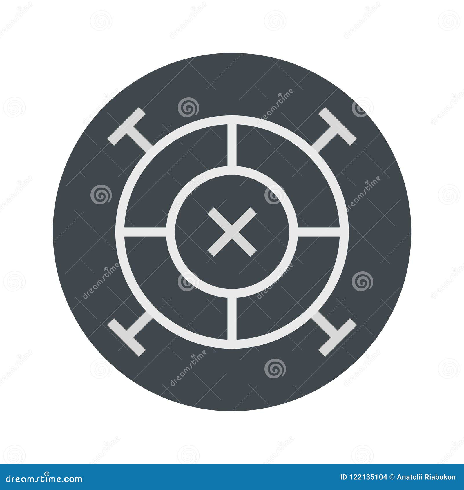 Optical Sight Icon, Flat Style Stock Vector - Illustration of design ...