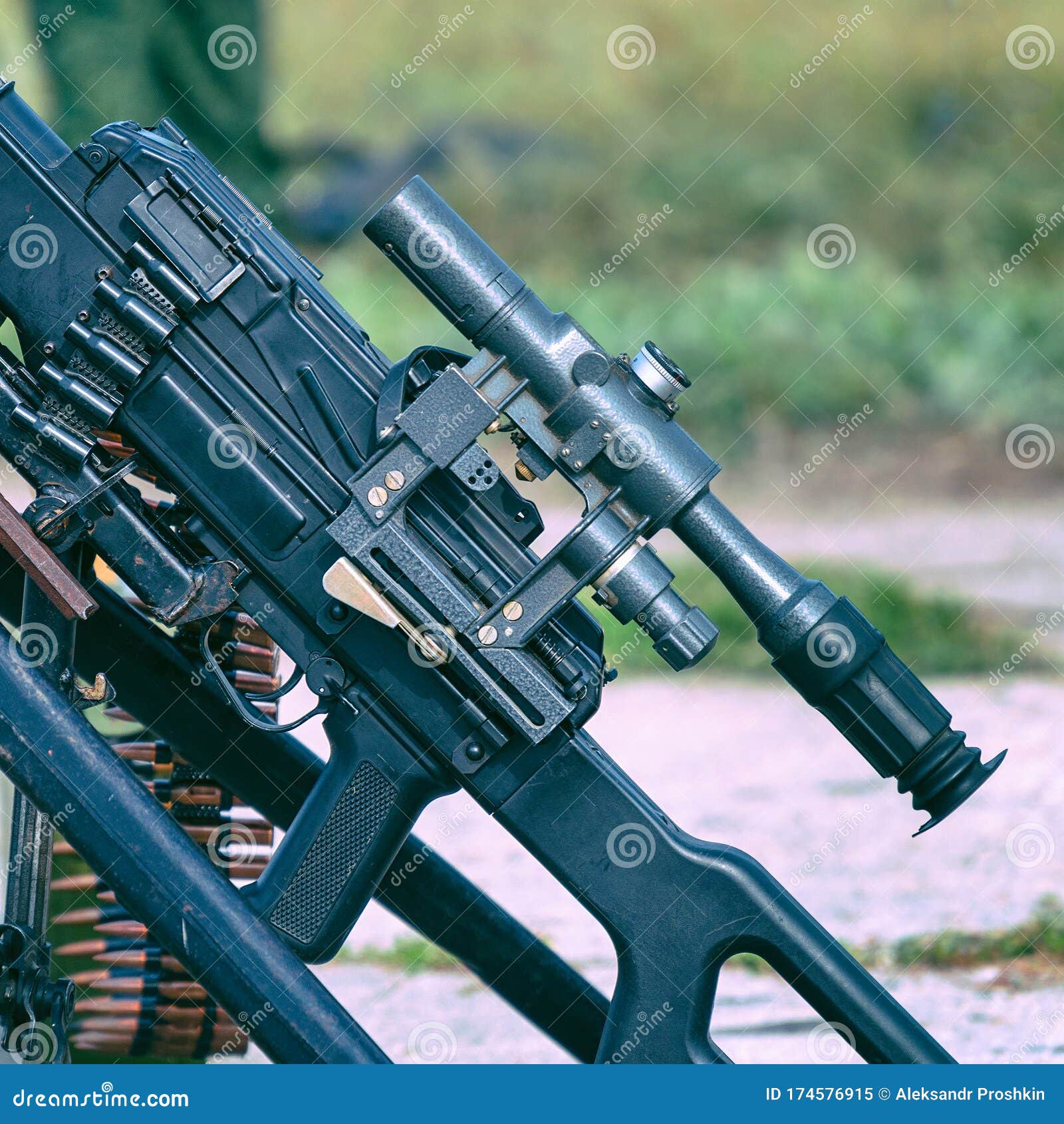 Optical Sight on a Machine Gun Stock Image - Image of pressure ...