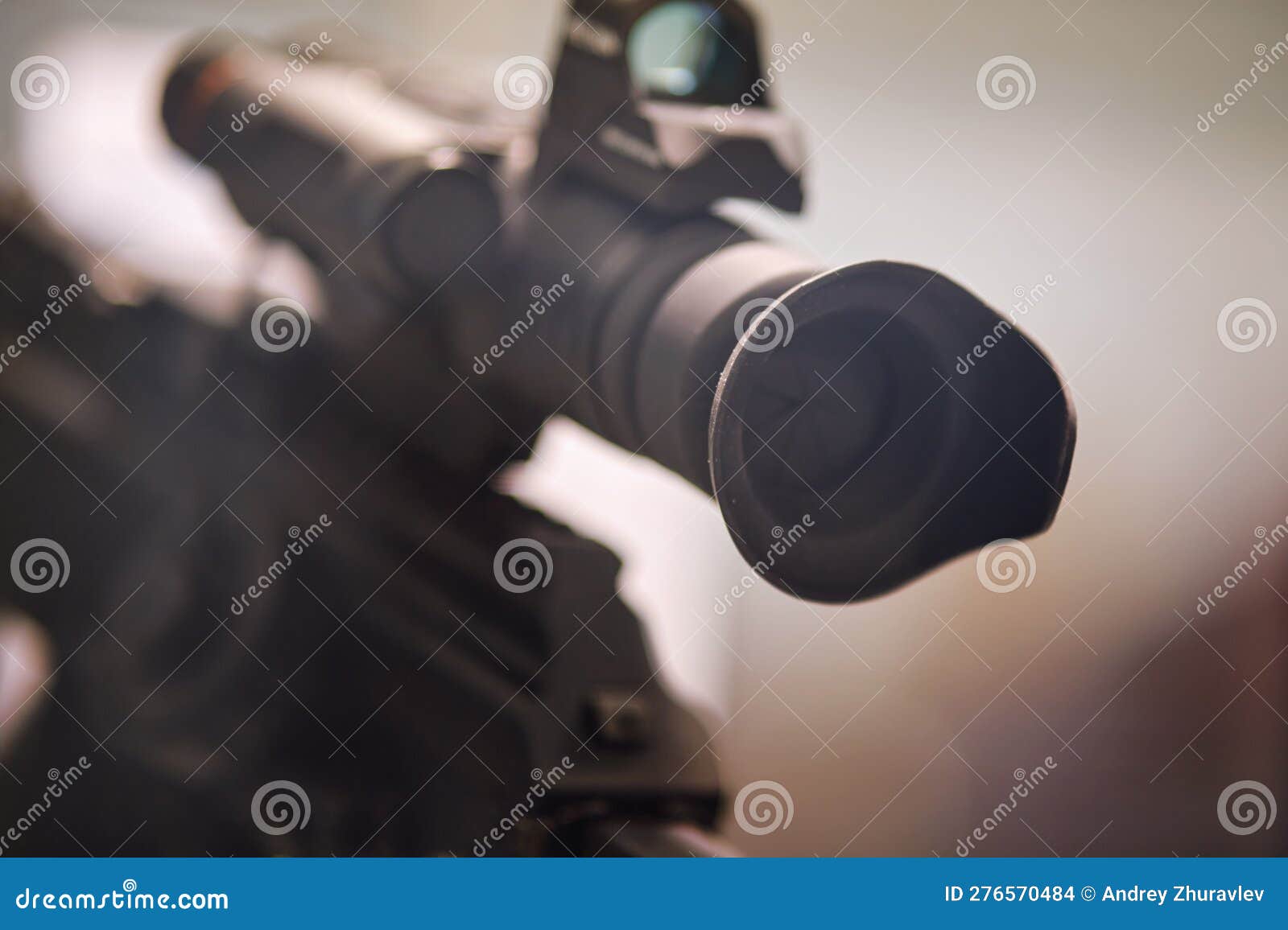 Optical Sight on a Sniper Rifle. Optical Sight on the Weapon Stock ...