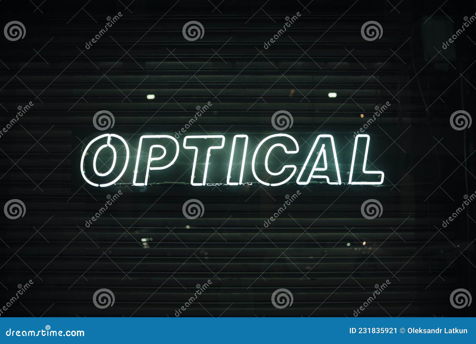 Optical Sign Neon Lights. High Quality Photo Stock Image - Image of ...