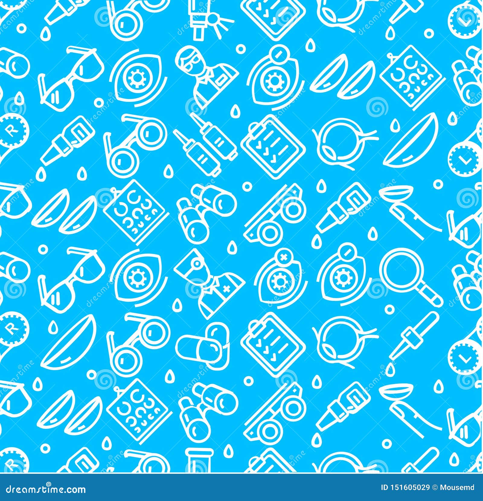 Optical Signs Seamless Pattern Background on a Blue. Vector Stock ...